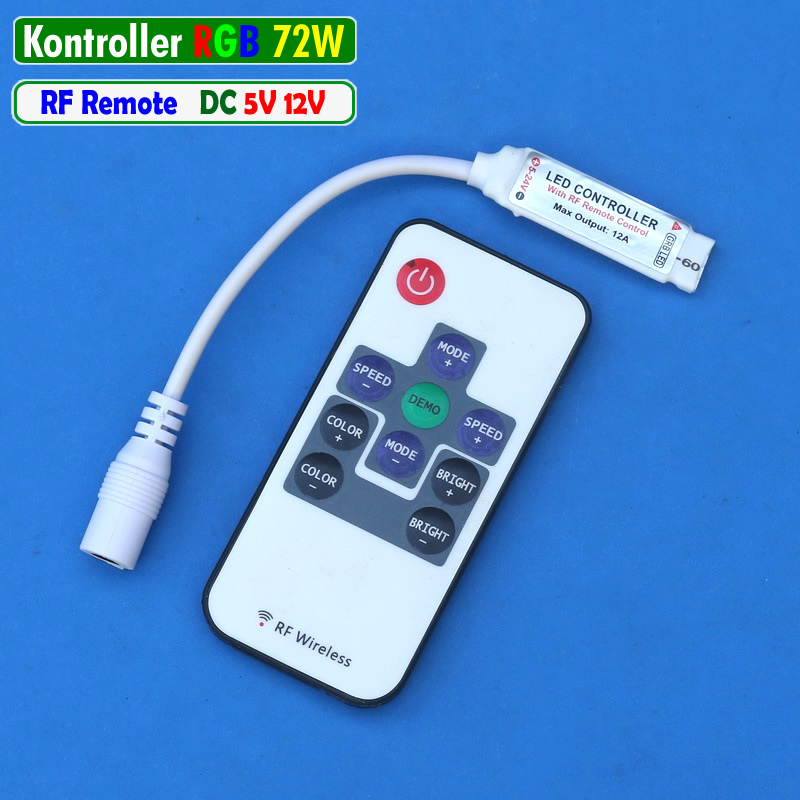 Jual Dimmer Led RGB Color Controller 5V 12V RF Remote Kontroller 3528 5050 Plafon Hard Fleksibel ...