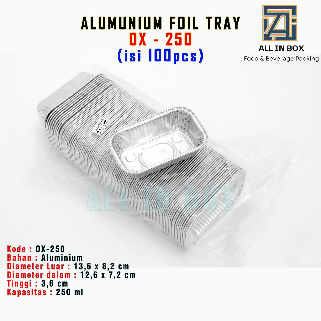 Jual ALUMINIUM FOIL TRAY OX-250 (isi 100pcs) Tutup / Wadah alumunium Bestfresh OX-250 / Alutray ...