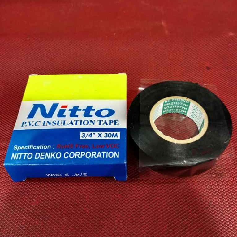 Jual Nitto Isolasi Listrik Original Nito Tape Hitam PVC kabel | Shopee ...