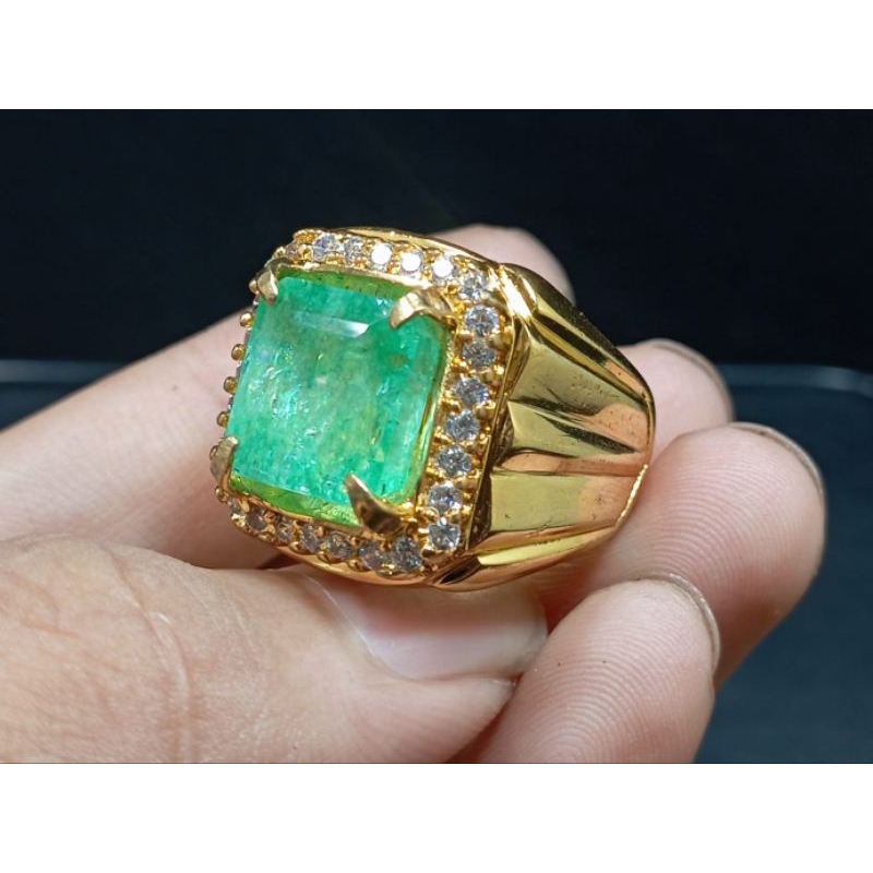 Jual BATU CINCIN PERMATA ZAMRUD EMERALD BERYL ASLI NATURAL LENGKAP ...