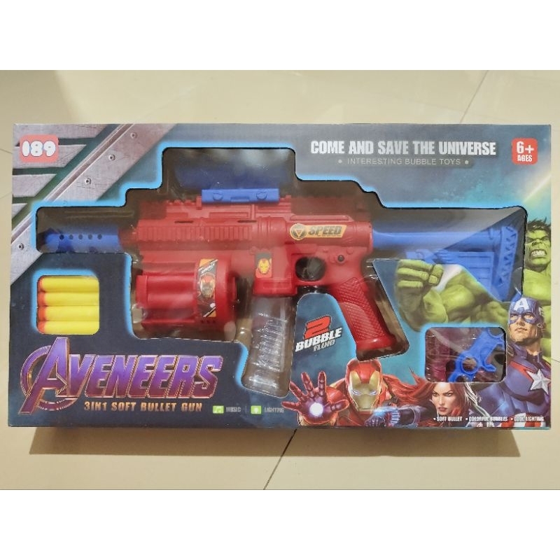 Jual Mainan Tembak Tembakan Senapan Aveneers Gun 3in1 Soft Bullet Gun ...