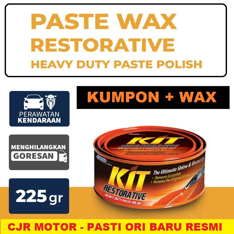 Jual KIT RESTORATIVE PASTE WAX 225 gr kumpon kaleng hapus baret anti kusam restorasi cat mobil ...