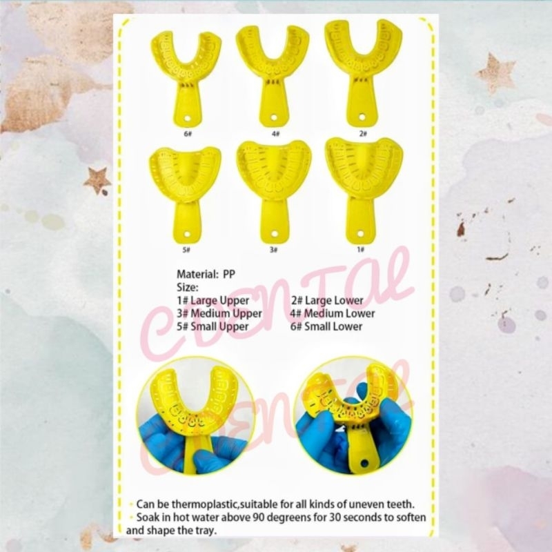 Jual [6 Pcs] Dental Orthodontic Sendok Cetak Adjustable Thermoform For ...