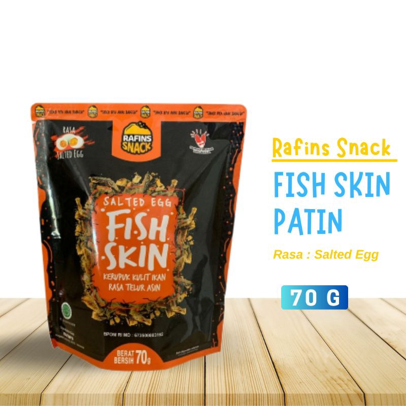 Jual FISH SKIN Rafins Snack Keripik Kulit Ikan Patin Salted Egg ...