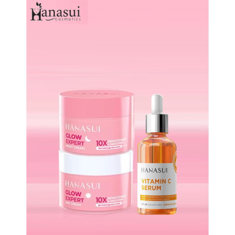 Jual Paket Hanasui glow Expert 3pcs(day cream 15gr+night cream 15gr ...