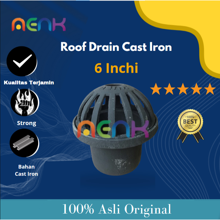 Jual Roof Drain Cast Iron (Type RD-B Mini) dia. 6" inch / Saringan Deck ...
