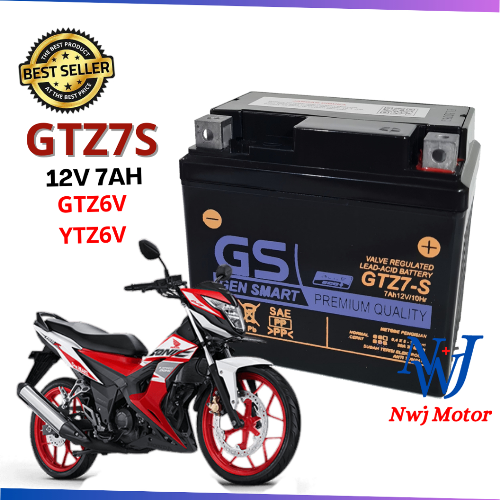 Jual AKI KERING MOTOR SONIC SUPRA GTR GTZ7S GTZ6V YTZ6V GS MF | Shopee ...