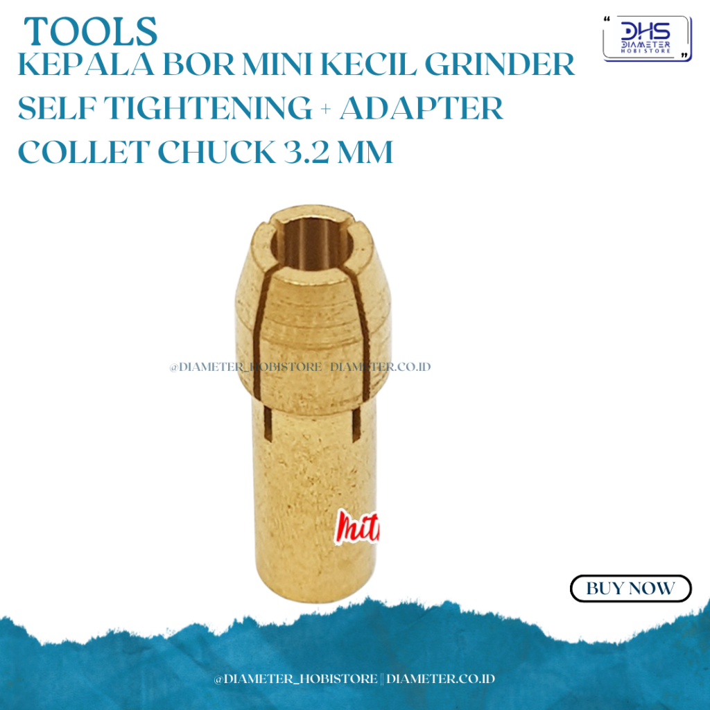 Jual Kepala Bor Mini Kecil Grinder Self Tightening + Adapter Collet ...
