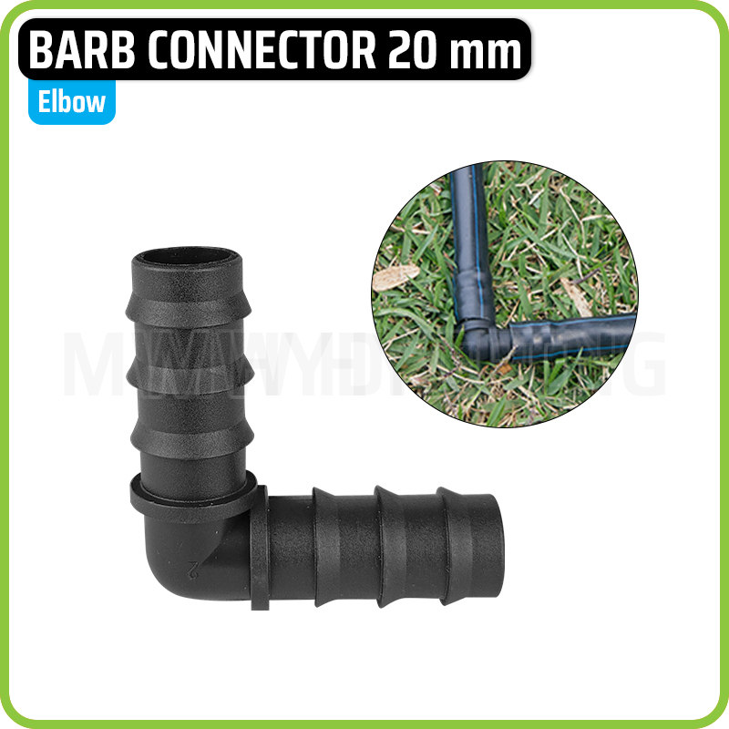 Jual Barb Connector 20 mm - Elbow | Konektor Selang PE Irigasi Hidroponik - Elbow L | Shopee ...