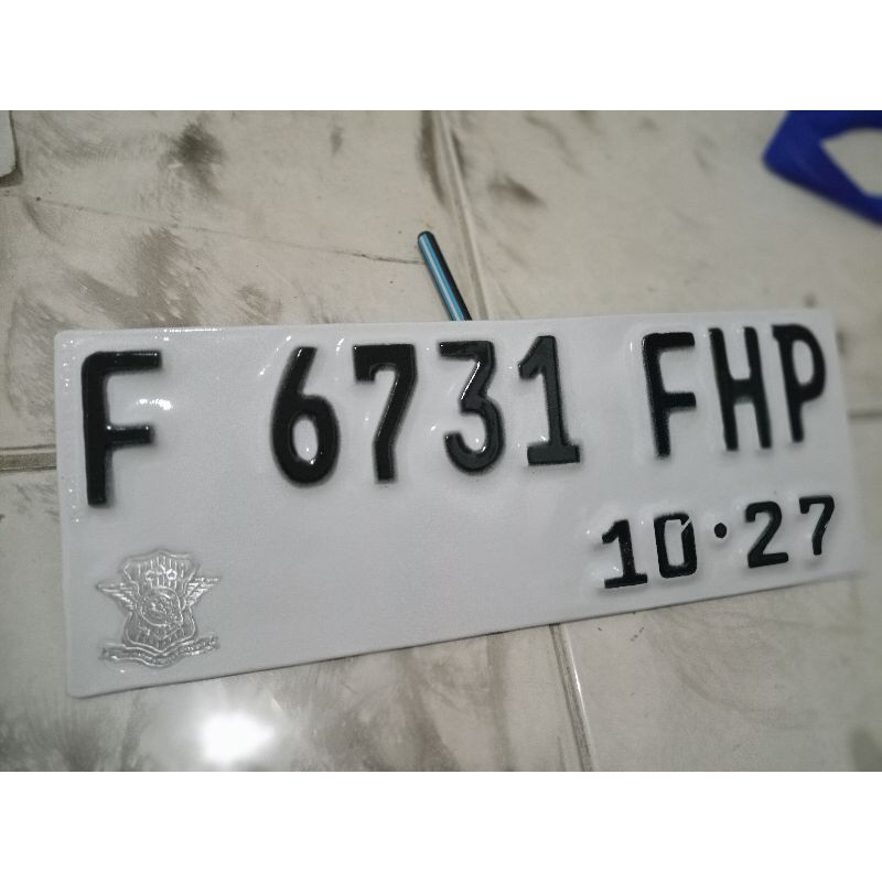 Jual plat sepeda motor putih font baru 1 buah | Shopee Indonesia