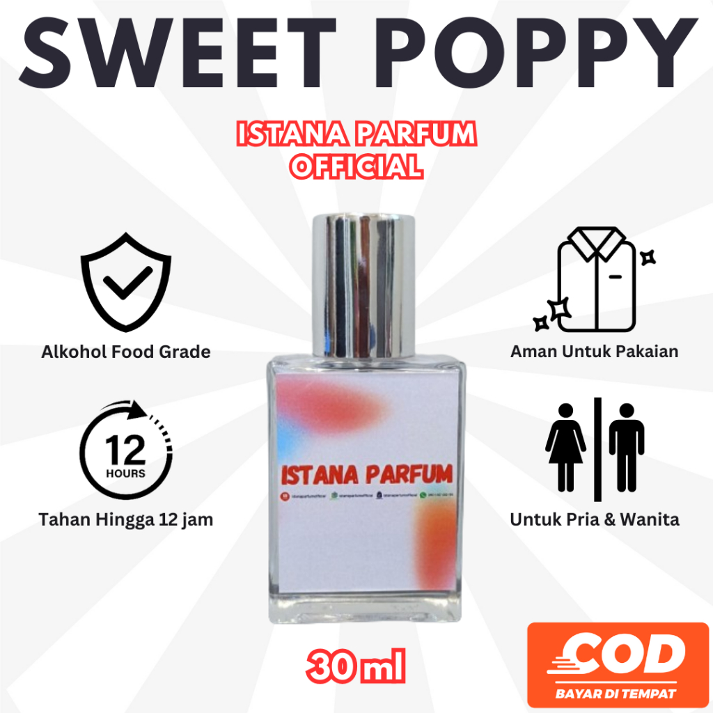 Jual PARFUM SWEET POPPY WANGI AWET TAHAN LAMA BY ISTANA PARFUM | AROMA ...