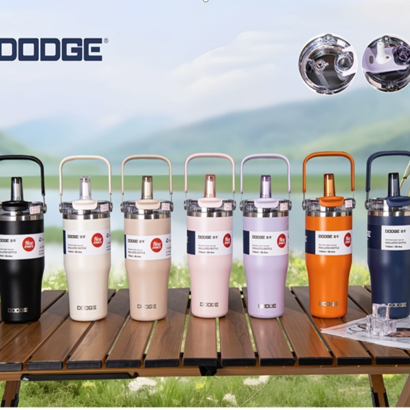 Jual DODGE Tumbler Cup Stainless Jumbo w/ Handle Atas 750ml Dual Drink Insulated Vacumm SUS 304 ...