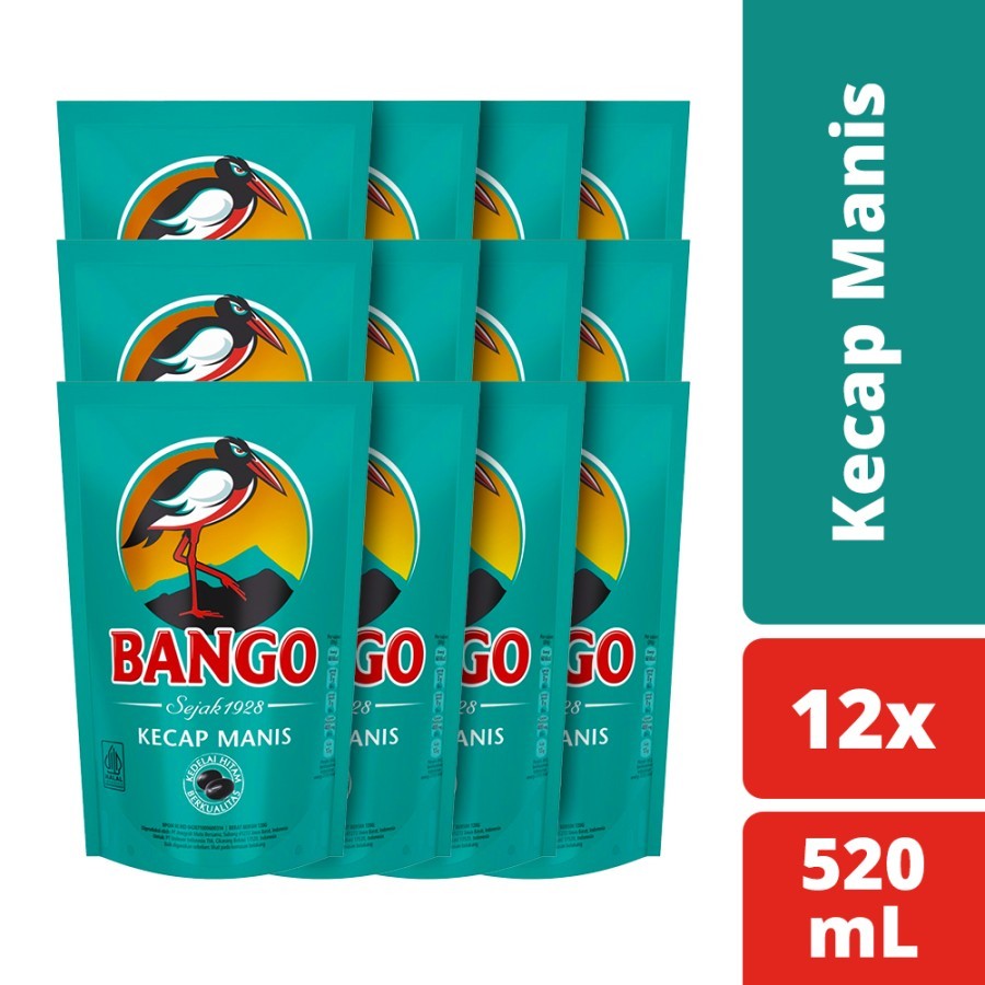 Jual [ 1 Dus Isi 12pcs ] Bango Kecap Manis Refill 520ml / 720gr Kemasan ...