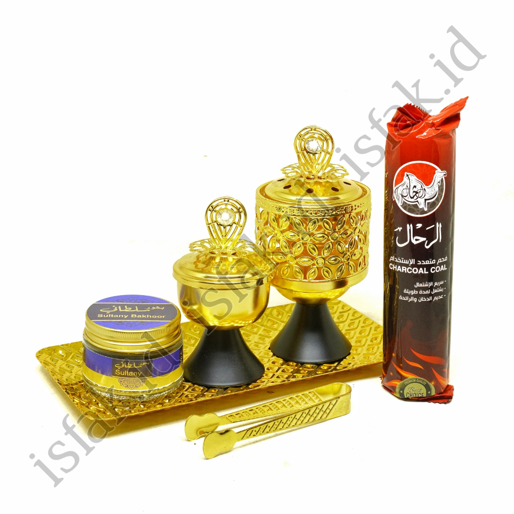 Jual Paket Set Bukhur Mamoul 20gr Komplit Mabkhara Nampan Capitan Gold ...