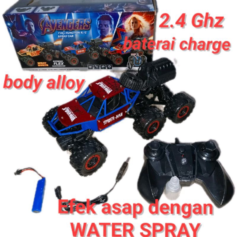 Jual mobil remot Rc Rock crawler 6 roda efek asap water spray / offroad ...