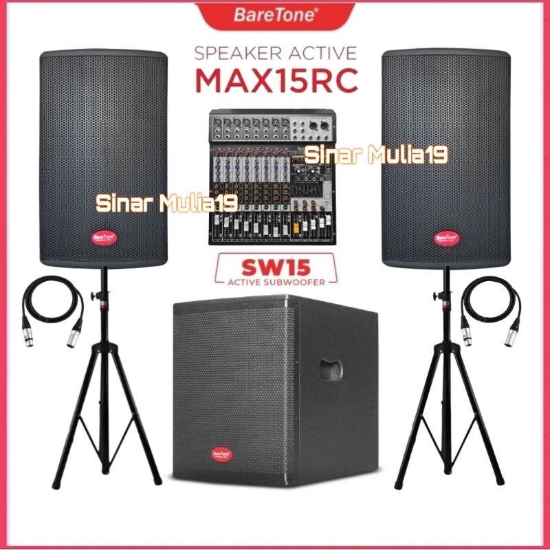 Jual Paket Sound System Outdoor BareTone Speaker Aktif 15 Inch MAX15RC Subwoofer 15 Inch SW15 ...