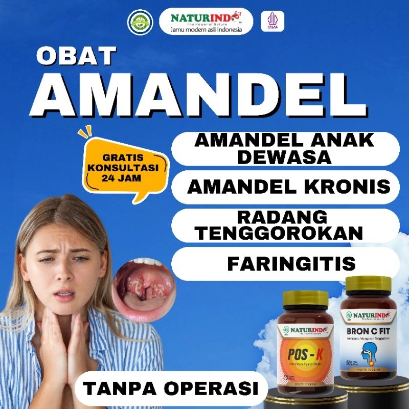 Jual Obat Amandel Akut Faringitis Bengkak Herbal Naturindo Ampuh Tanpa ...
