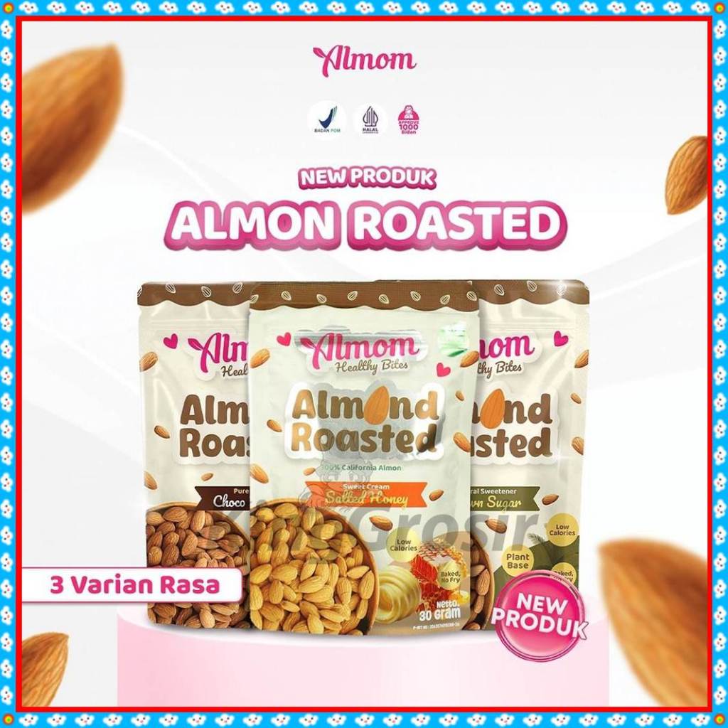 Jual Yummy's Almom Almond Roasted Camilan Almond Camilan Busui 30gr ...