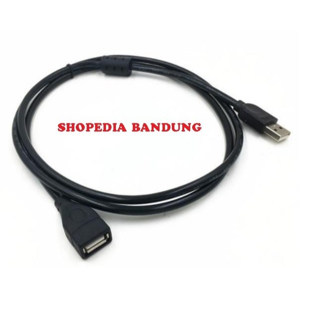 Jual KABEL USB MALE FEMALE 1.5M HITAM / PERPANJANGAN USB / USB EXTENDER ...