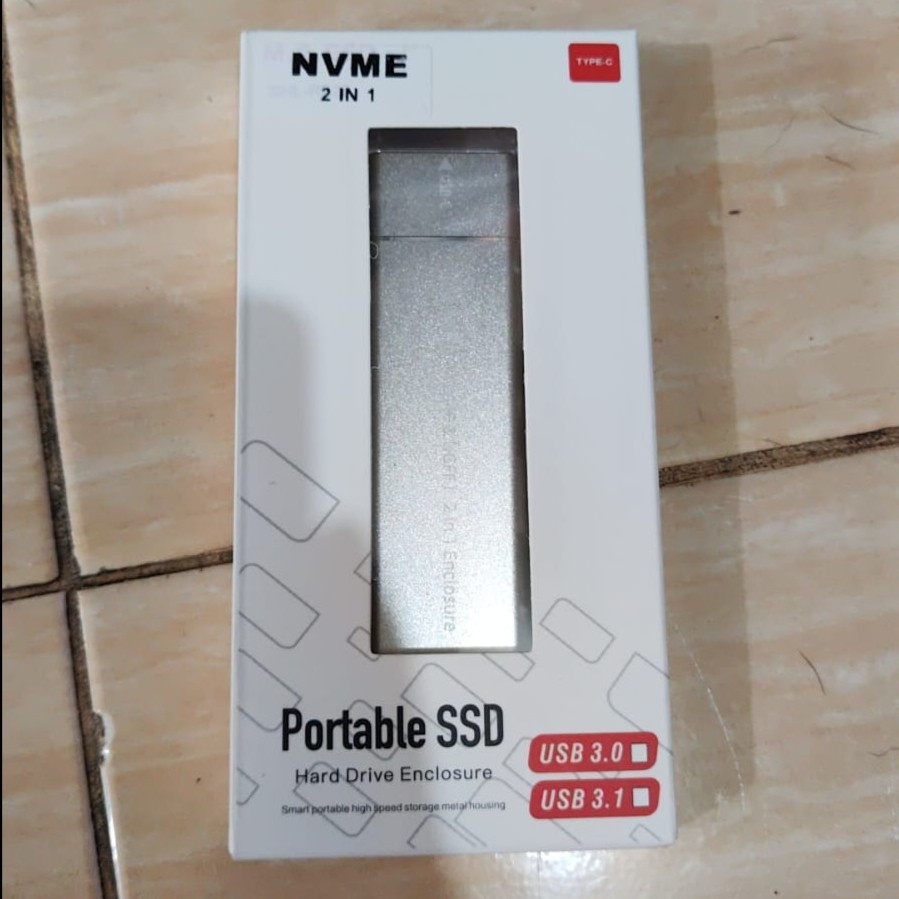 Jual Enclosure SSD M2 NVME & M2 NGFF Case Portable 2 in 1 ( Usb 3.0 to Type C ) | Shopee Indonesia