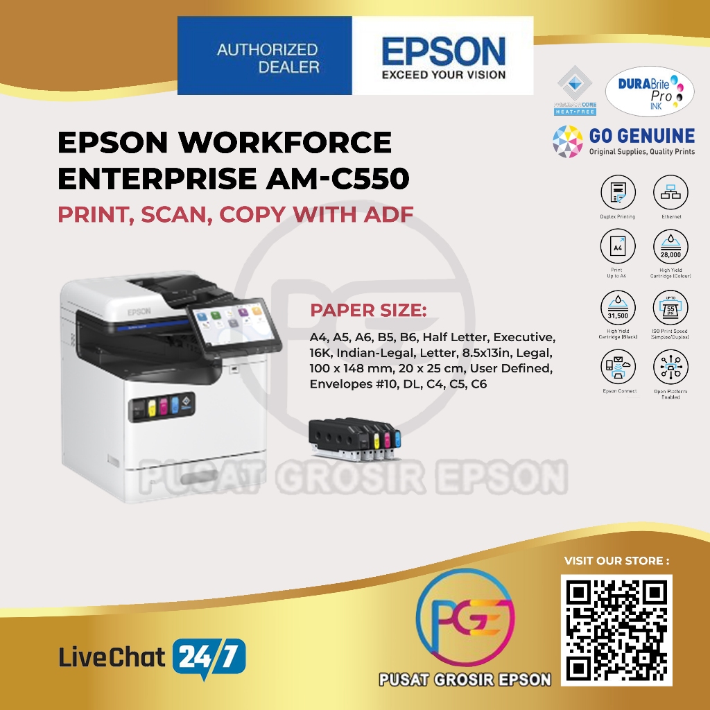 Jual Printer Epson AM-C550 AMC550 AM C550 A4 Colour Multifunction Original dan Garansi Resmi ...