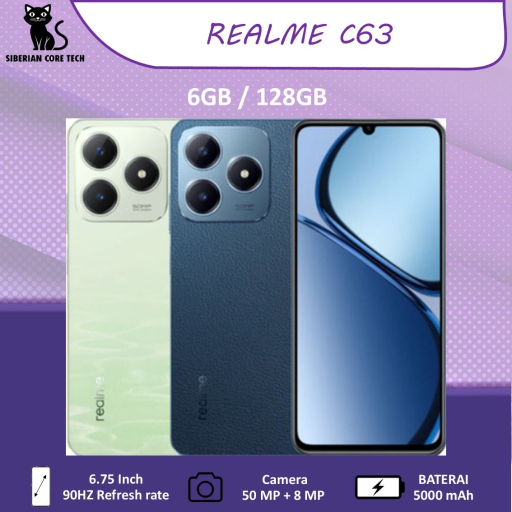 Jual REALME C63 [8GB/128GB] 5000mAh IPS JADE GREEN / LEATHER BLUE ...