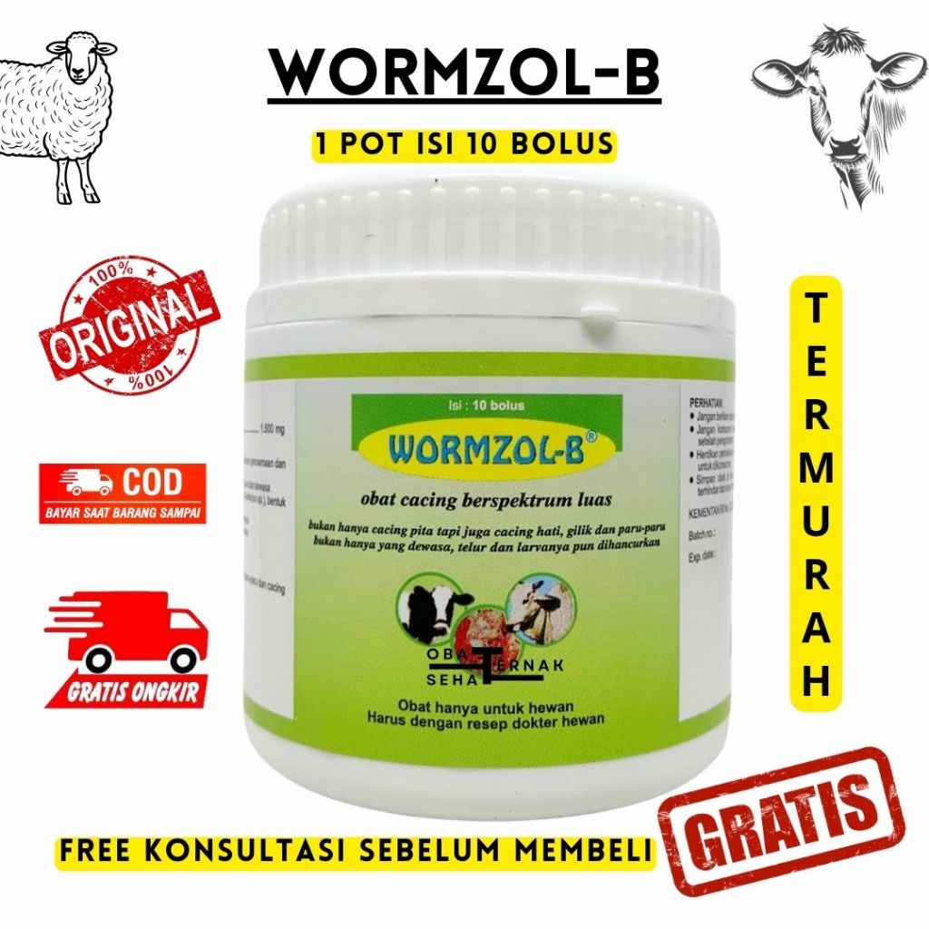 Jual WORMZOL B 10 BOLUS KEMASAN POT - Obat Cacing Cacingan Sapi Kerbau ...