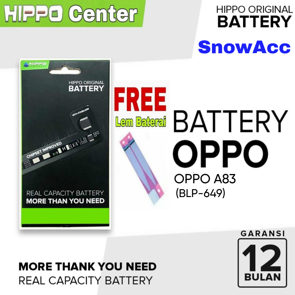 Jual Hippo Baterai Original OPPO A83 ( BLP-649 ) | Shopee Indonesia