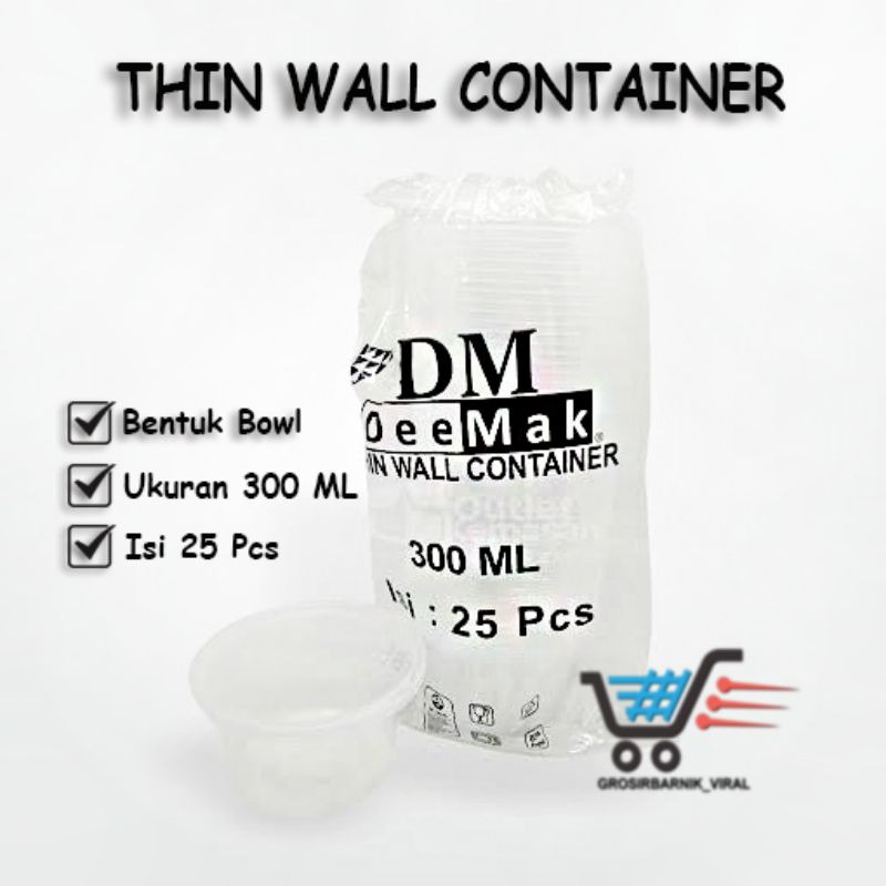 Jual Thinwall Container DM Ukuran 300ML Isi 25 Pcs | Shopee Indonesia