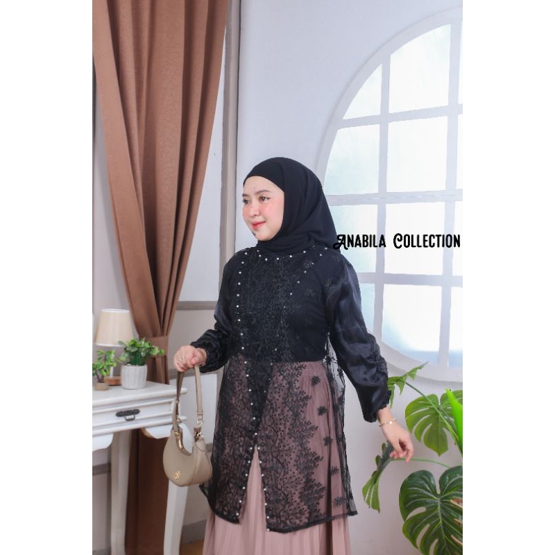 Jual Zize Outer Brokat Mix Organza Full Payet / Tunik Brukat Baju hari ...