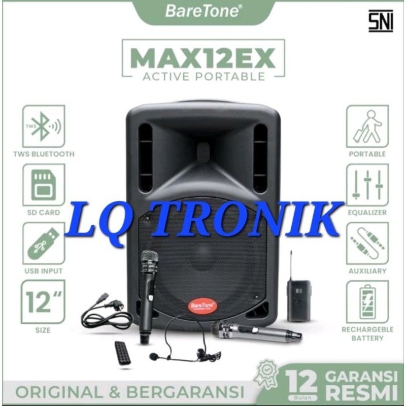 Jual SPEAKER PORTABLE 12 INCH BARETONE MAX 12EX, MEETING, BLUETOOTH ...