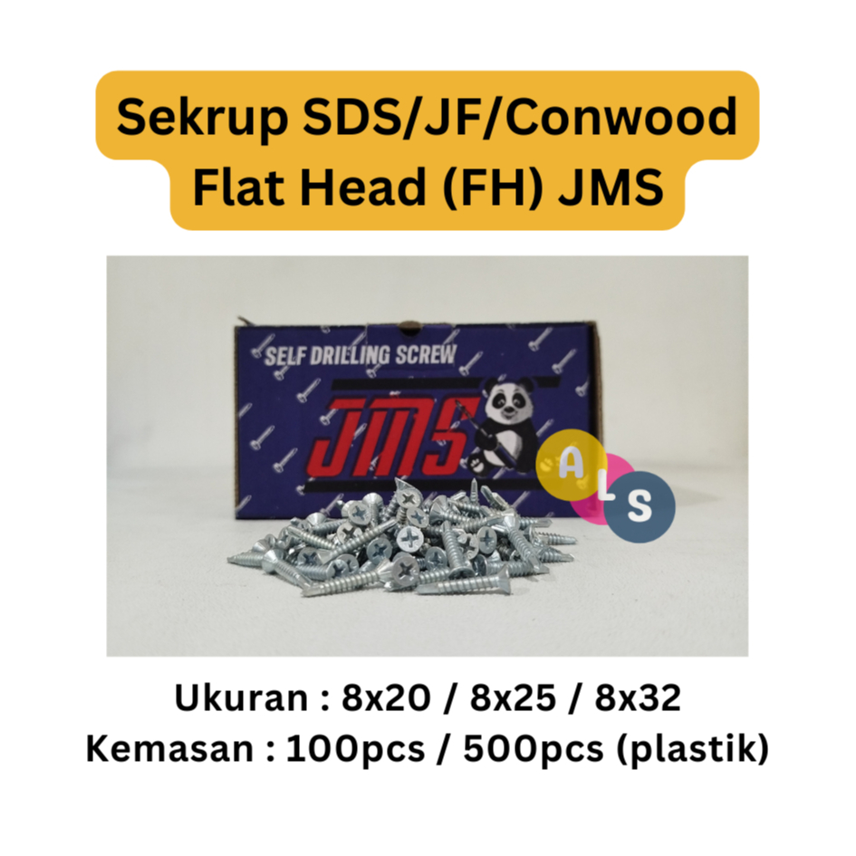 Jual Sekrup JMS JF/FH/Conwood /Flathead/Isi 100pcs/500pcs | Shopee ...
