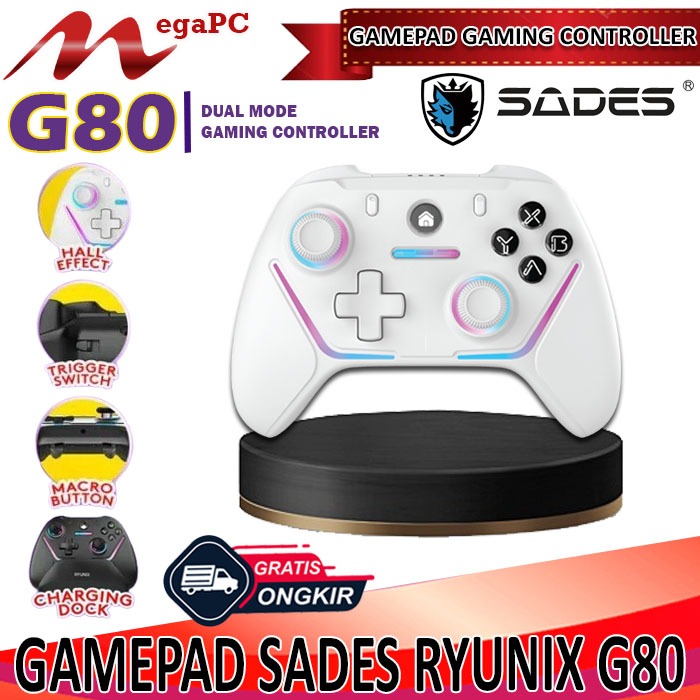 Jual Sades Ryunix Gamepad G80 Hall Effect Dual Mode Gaming Controller | Shopee Indonesia
