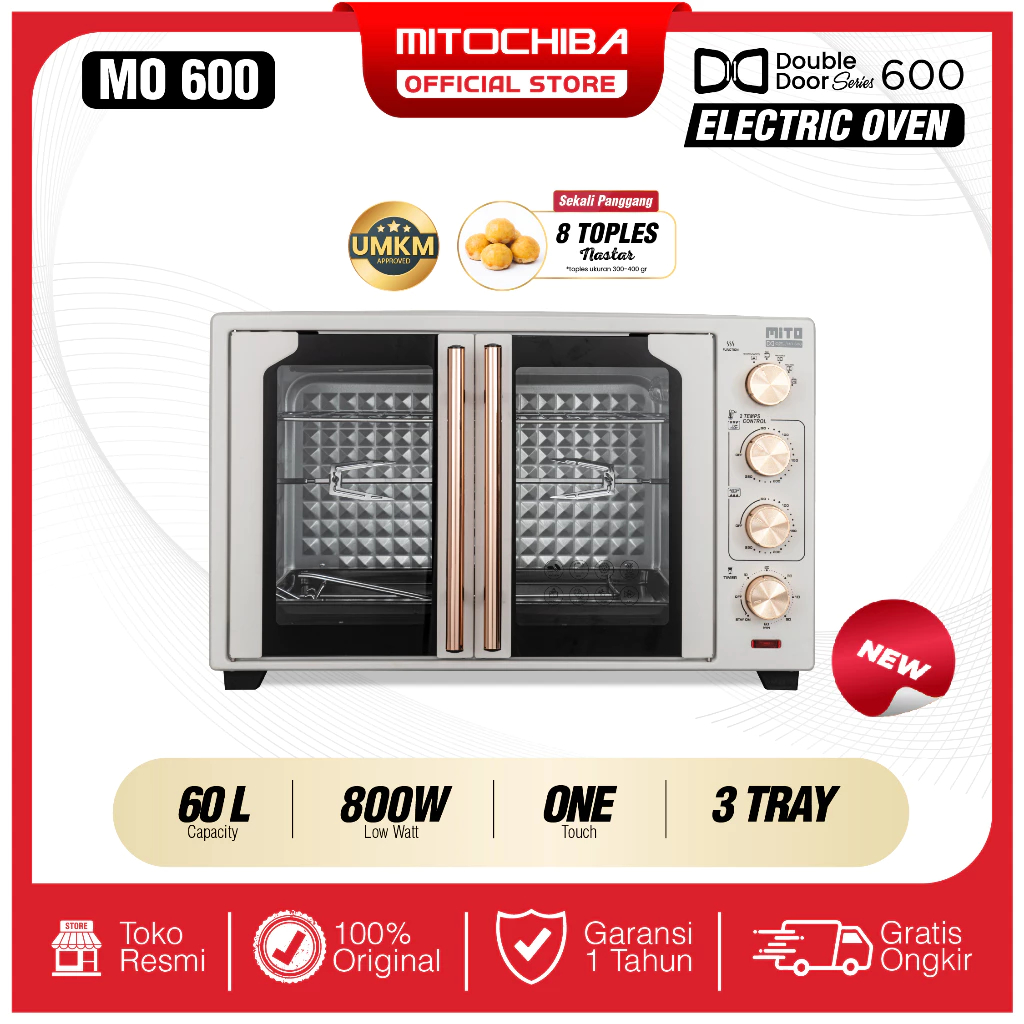 Jual MITO Electric Oven MO600 Double Door 60L GARANSI RESMI | Shopee ...