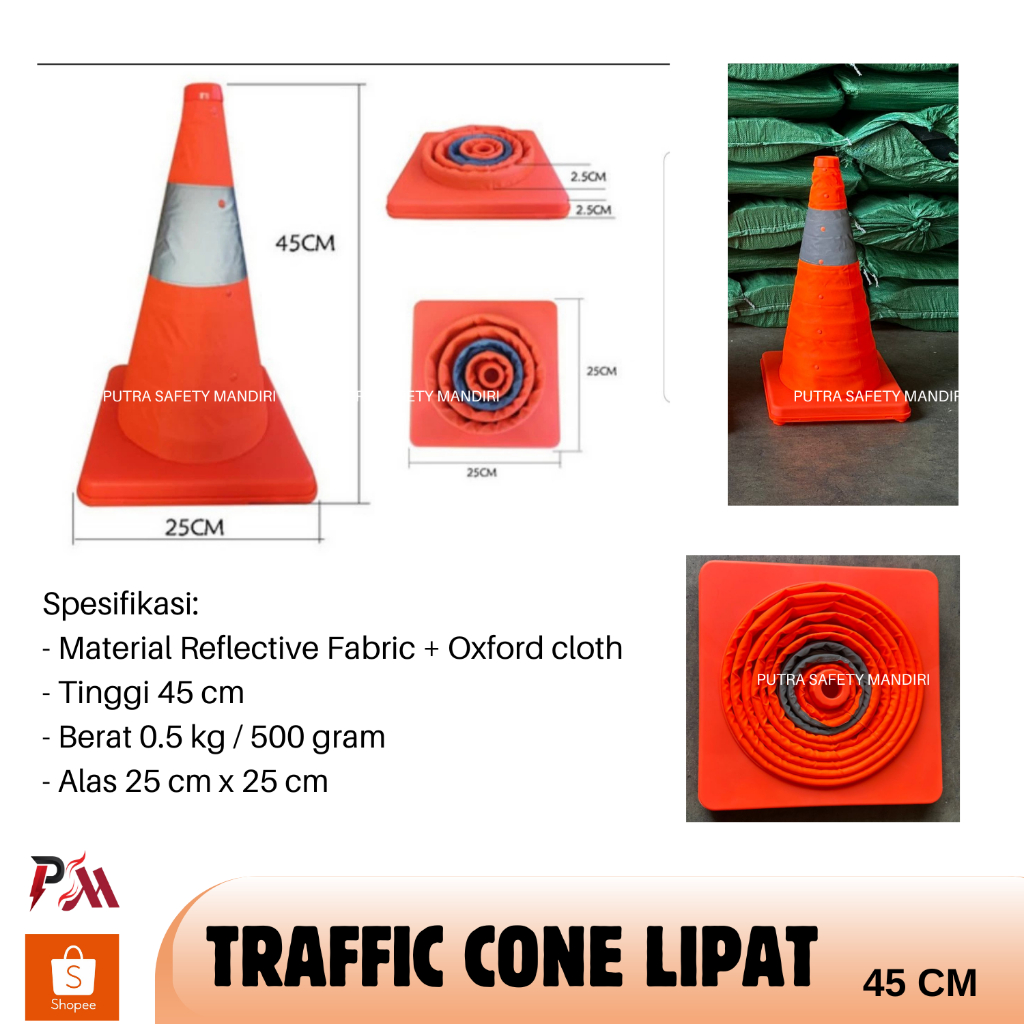Jual FOLDABLE TRAFFIC CONE EMERGENCY KERUCUT PEMBATAS LALU LINTAS LIPAT 45 CM | Shopee Indonesia