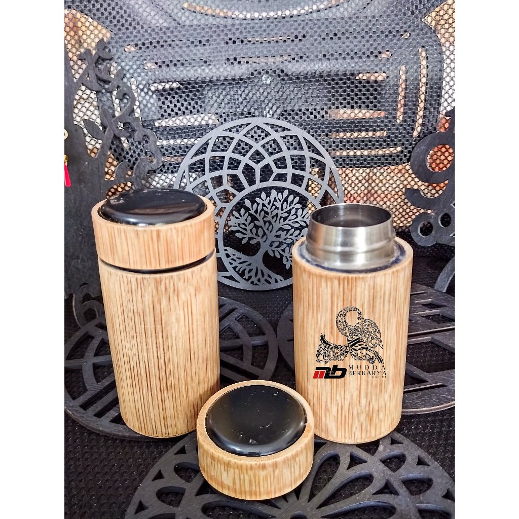 Jual TUMBLER BAMBU STAINLESS 160 ML TUMBLER KOPI TUMBLER BAMBU MINI ...