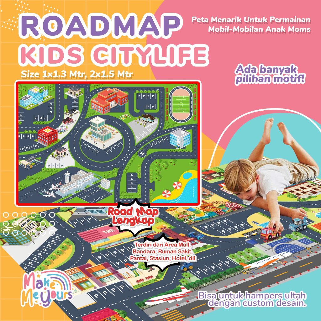 Jual KARPET MAIN I PLAYMAT I MAINAN EDUKASI I ROAD MAP - MAP 1 ...
