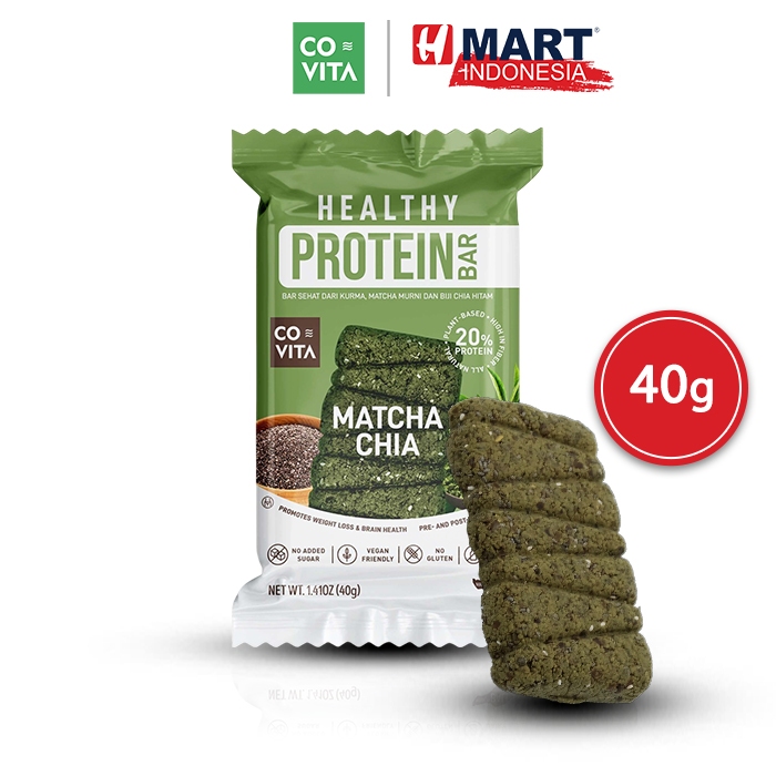 Jual COVITA Healthy Protein Bar Matcha Chia - Camilan Sehat 40g ...
