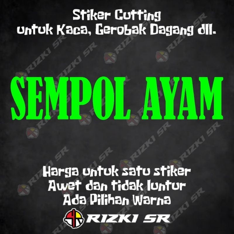 Jual stiker sempol ayam tulisan untuk kaca gerobak dagang jualan MT ...