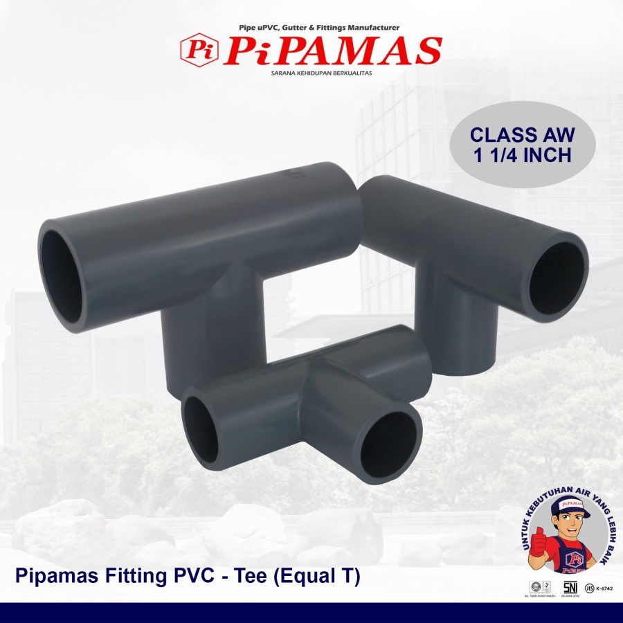 Jual PiPAMAS Fitting PVC - AW Tee Equal 1 1/4" (Inch) | Shopee Indonesia