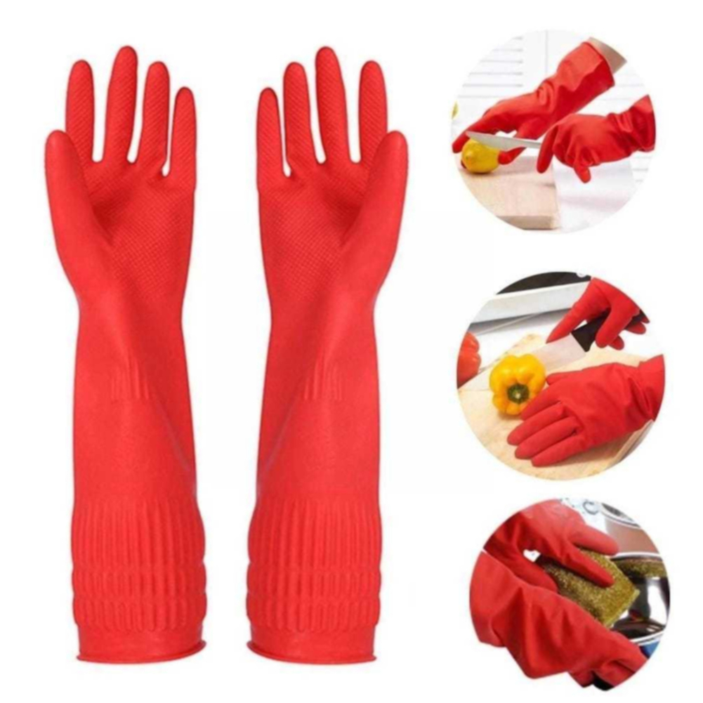 Jual Sarung Tangan Karet Latex Panjang 40 cm / Sarung Tangan Berkebun ...