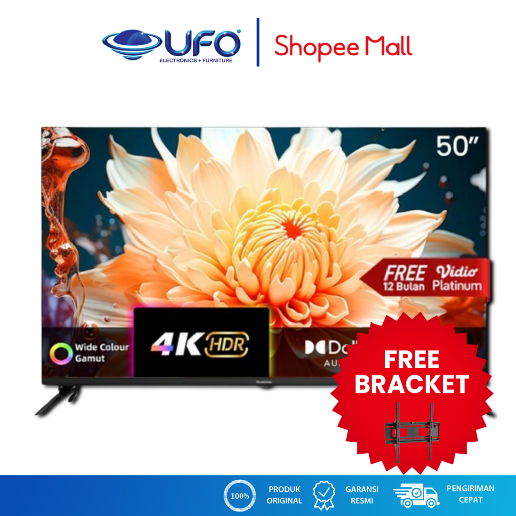 Jual Changhong 50 Inch QLED Smart Google LED TV U50QCN1 | Shopee Indonesia