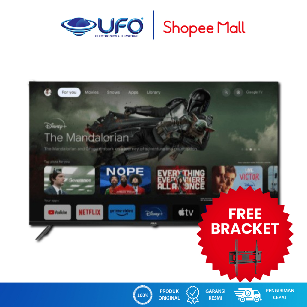 Jual Aqua 55 Inch Smart Google TV 4K UHD AQT55K800UX | Shopee Indonesia