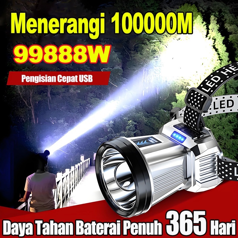 Jual SUPER TERANG 10X! LEBIH CERAH DARI BIASA YINGXIN Senter Kepala ...