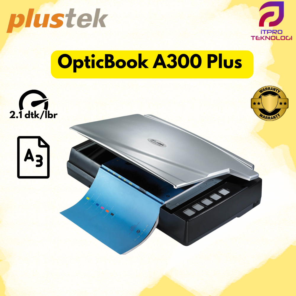 Jual Plustek Scanner OpticBook A300 Plus - (Scanner Buku Tebal, Ukuran ...