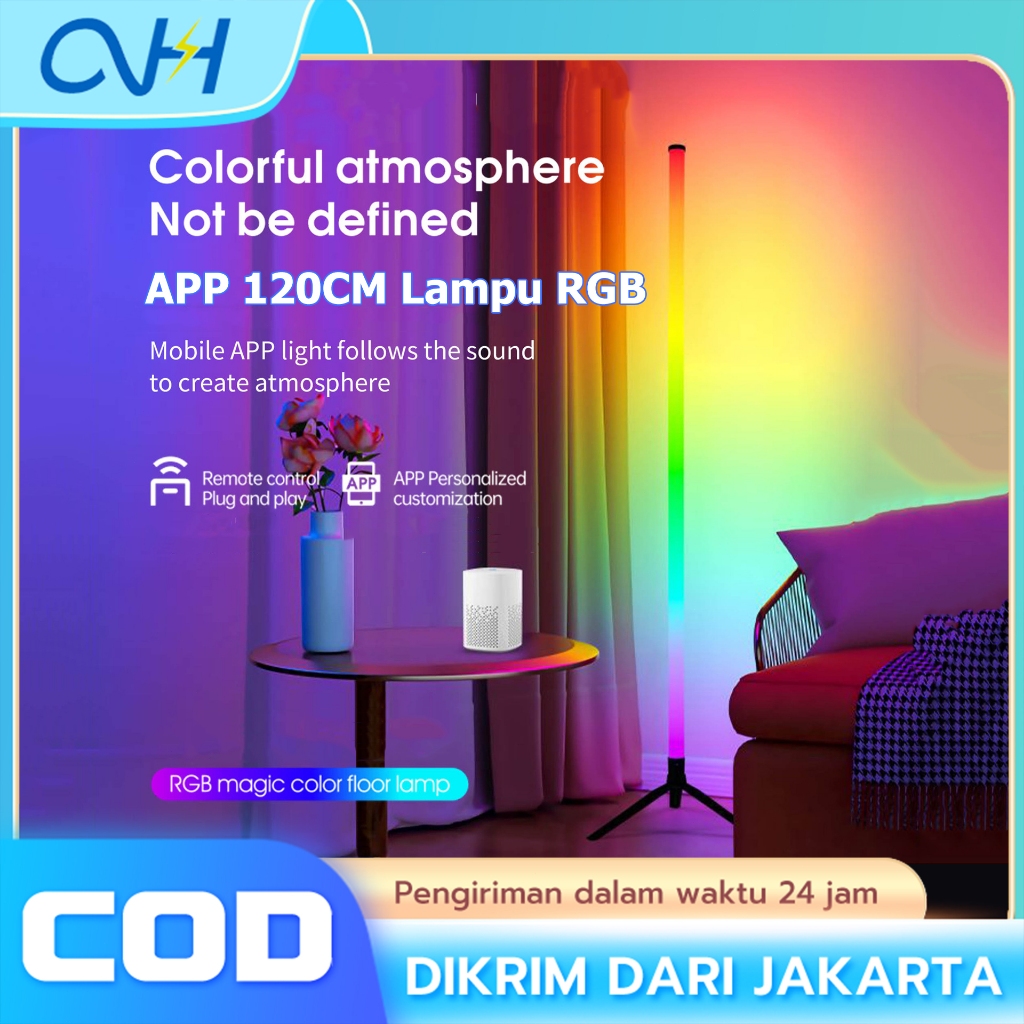 Jual 120CM Lampu Lantai DC5V Lampu Standing Remote Kontrol RGB Standing ...