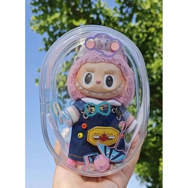 Jual 15cm-18cm Tas penyimpanan transparan PVC Pop Mart Tas labubu PVC ...