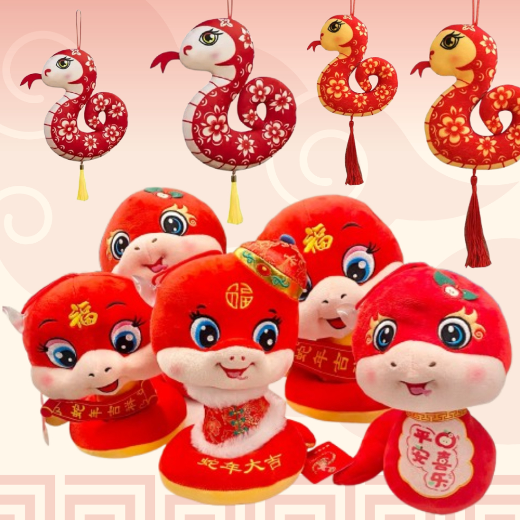 Jual Boneka imlek 2025 ular snake plush doll CNY gantungan sincia ...