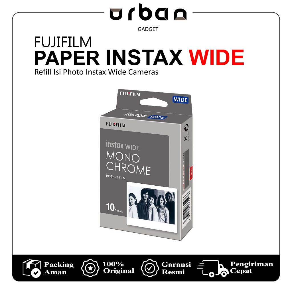 Jual Fujifilm Paper Instax Wide Monochrome Refill Foto Instax Wide ...
