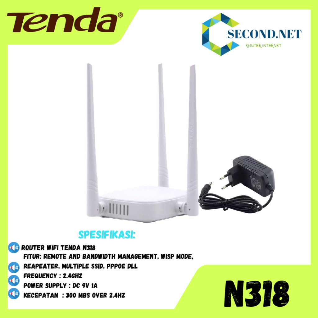 Jual Tenda N318 300Mbps Wireless WiFi Router WISP Repeater AP Model ...